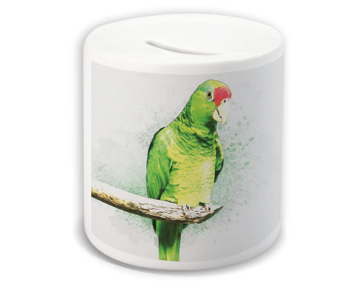Parrot Watercolor : Gift Coin Bank Bird Nature Artistic Art Animal Cute