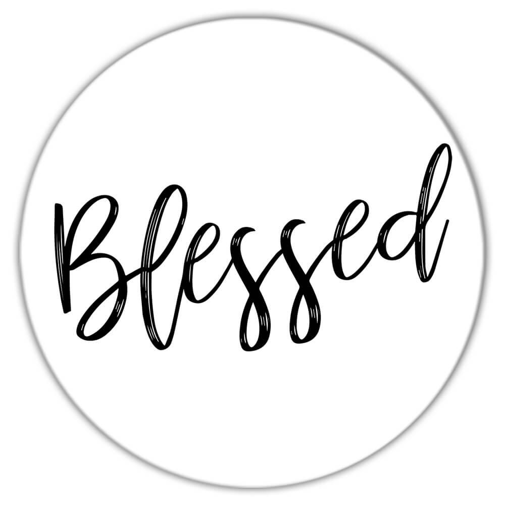 Gift Coaster : Blessed Lettering Cursive Christian Evangelical ...