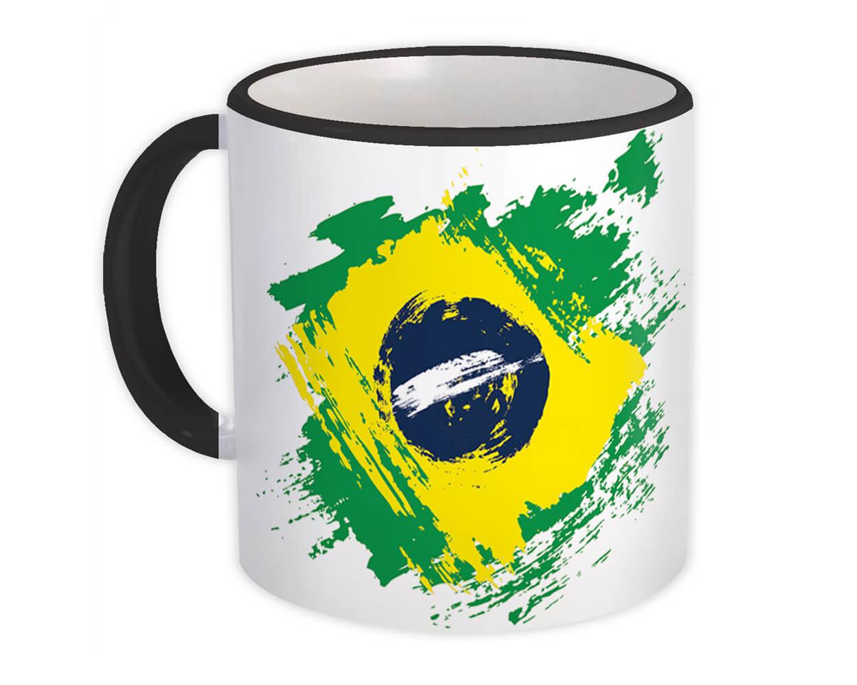 Gift Mug : Abstract Brazil Flag Brasil Artistic Souvenir Cup | eBay
