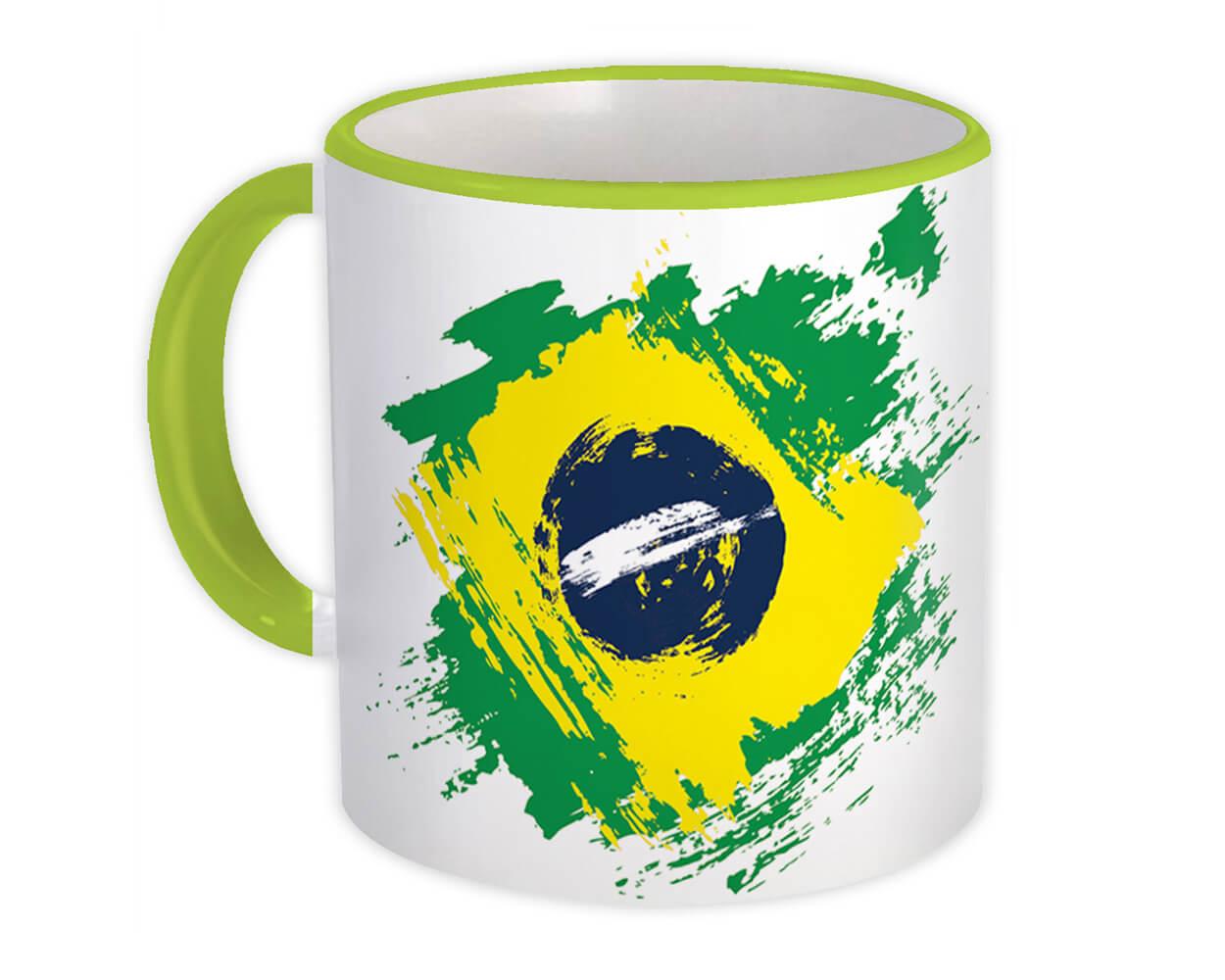 Gift Mug : Abstract Brazil Flag Brasil Artistic Souvenir Cup | eBay