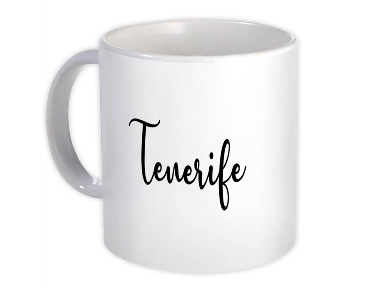xpgifts Tenerife : Gift Mug Cursive Travel Souvenir Country Spain