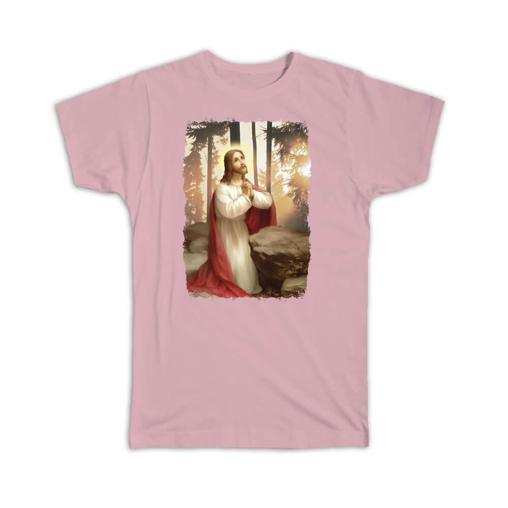 T-Shirts - Jesus - Jesus On The Rock Praying