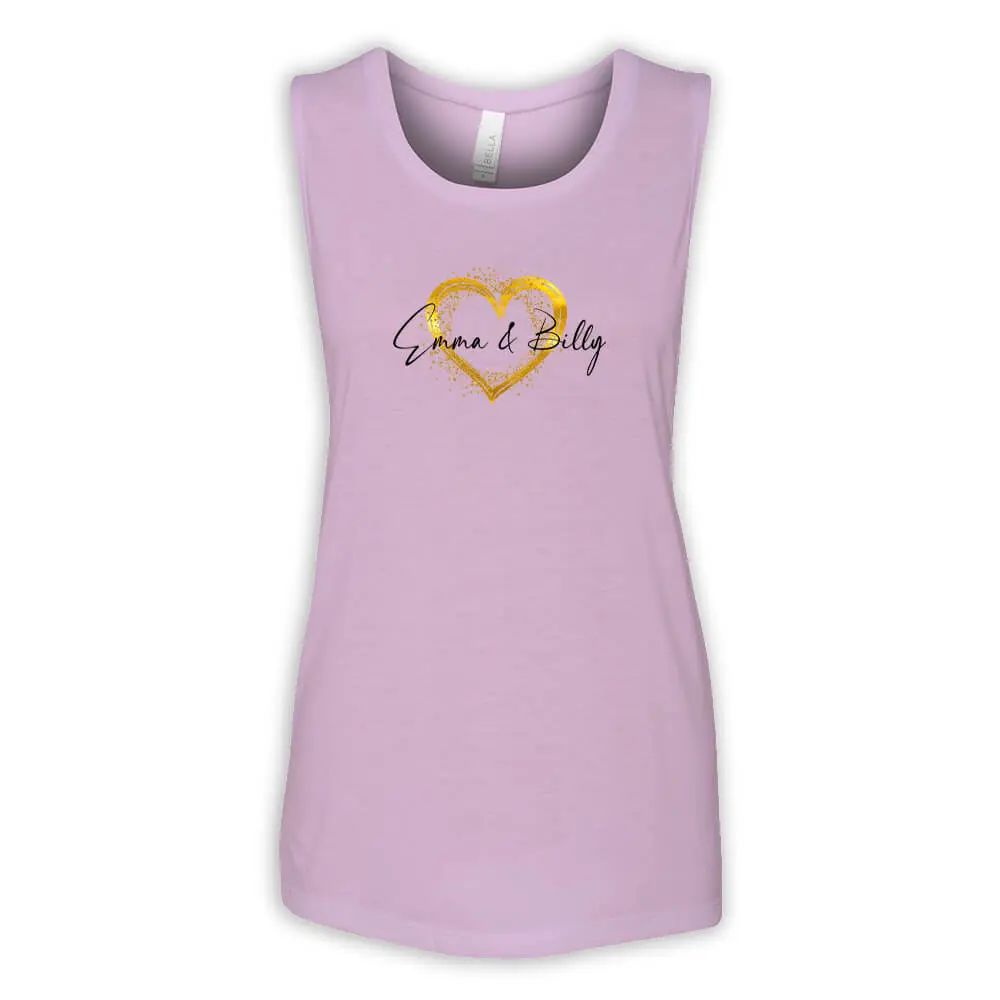 Women Flowy Scoop Muscle Tanks - Anniversary - Personalized Golden ...