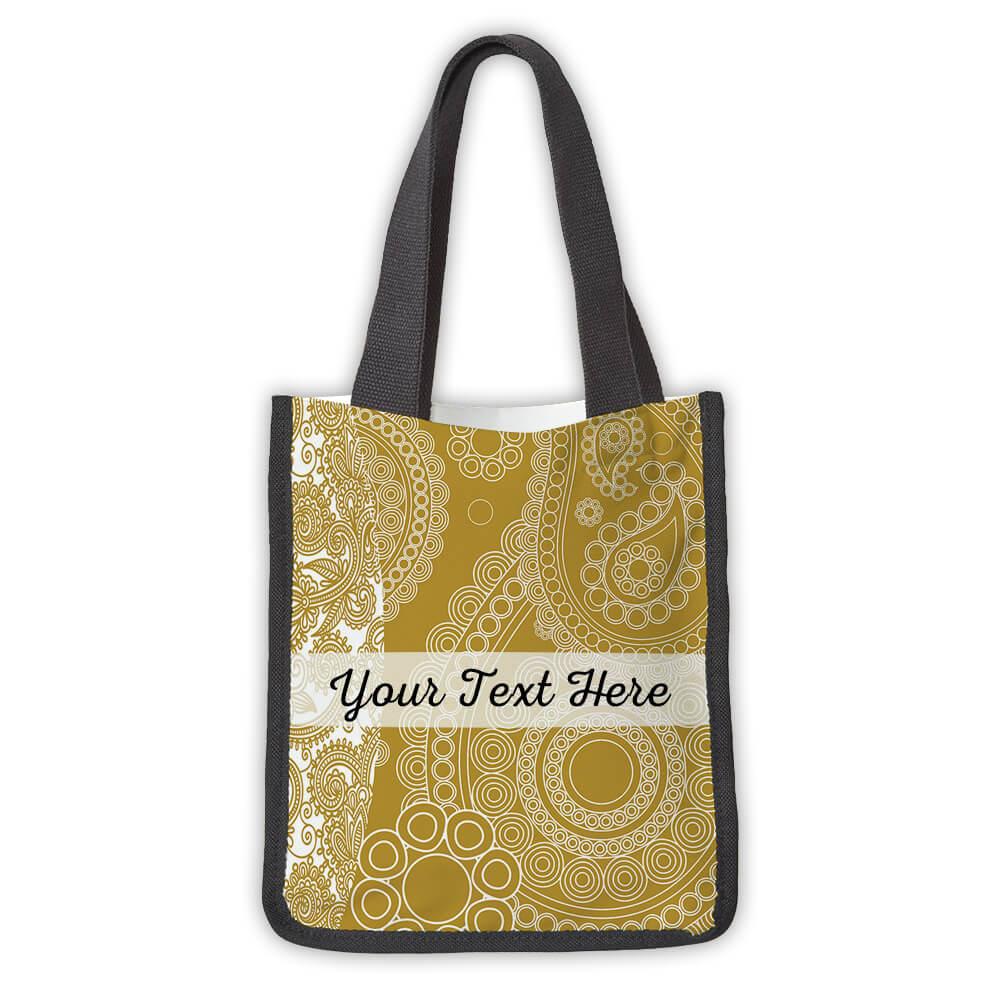 Small Tote - Paisley - Abstract Paisley Faux Gold
